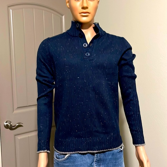 TRUE ROCK | Sweaters | Dark Blue With Confetti Pattern Mens Sweater ...